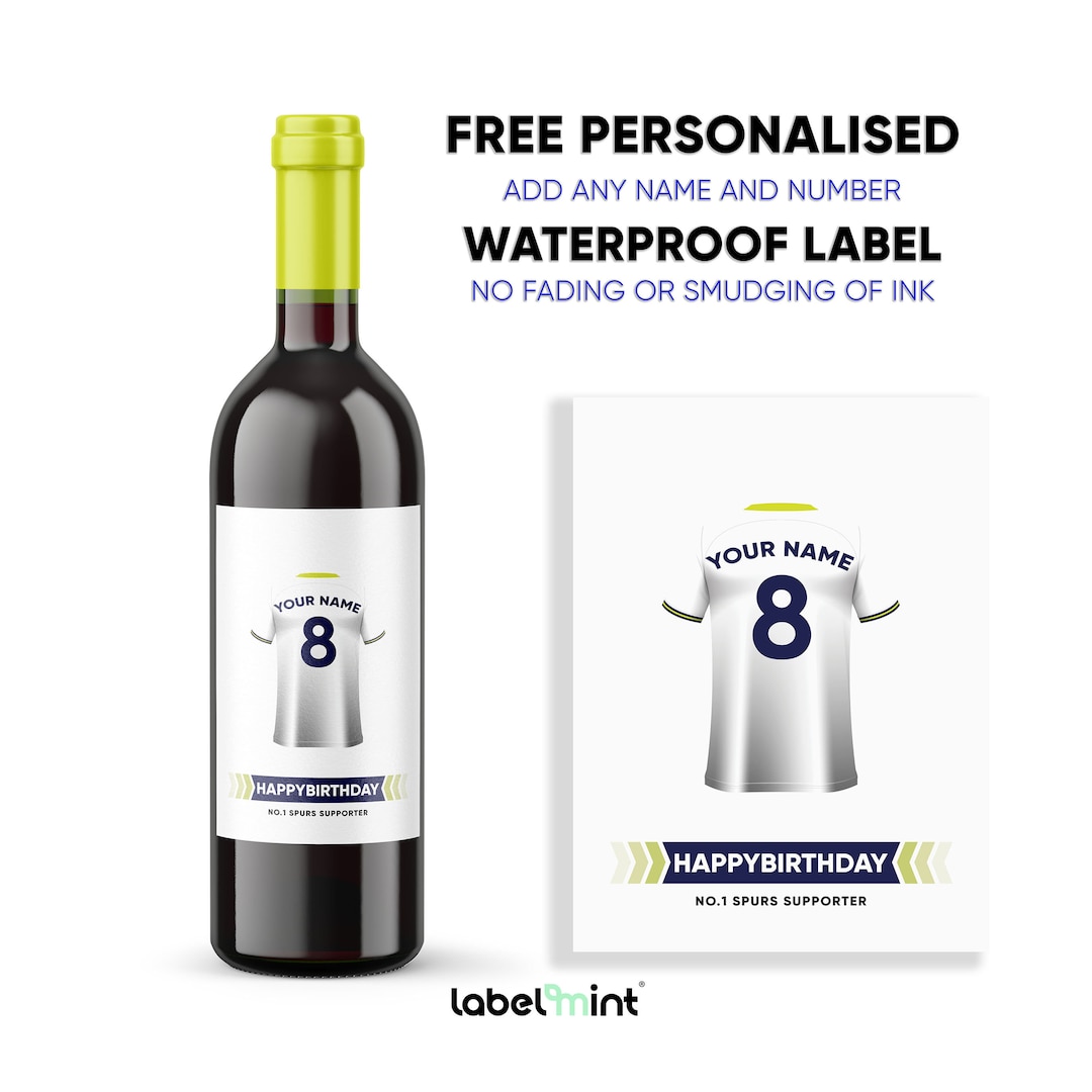 Personalised Tottenham Hotspur FC Birthday Label | Wine Bottle Sticker ...