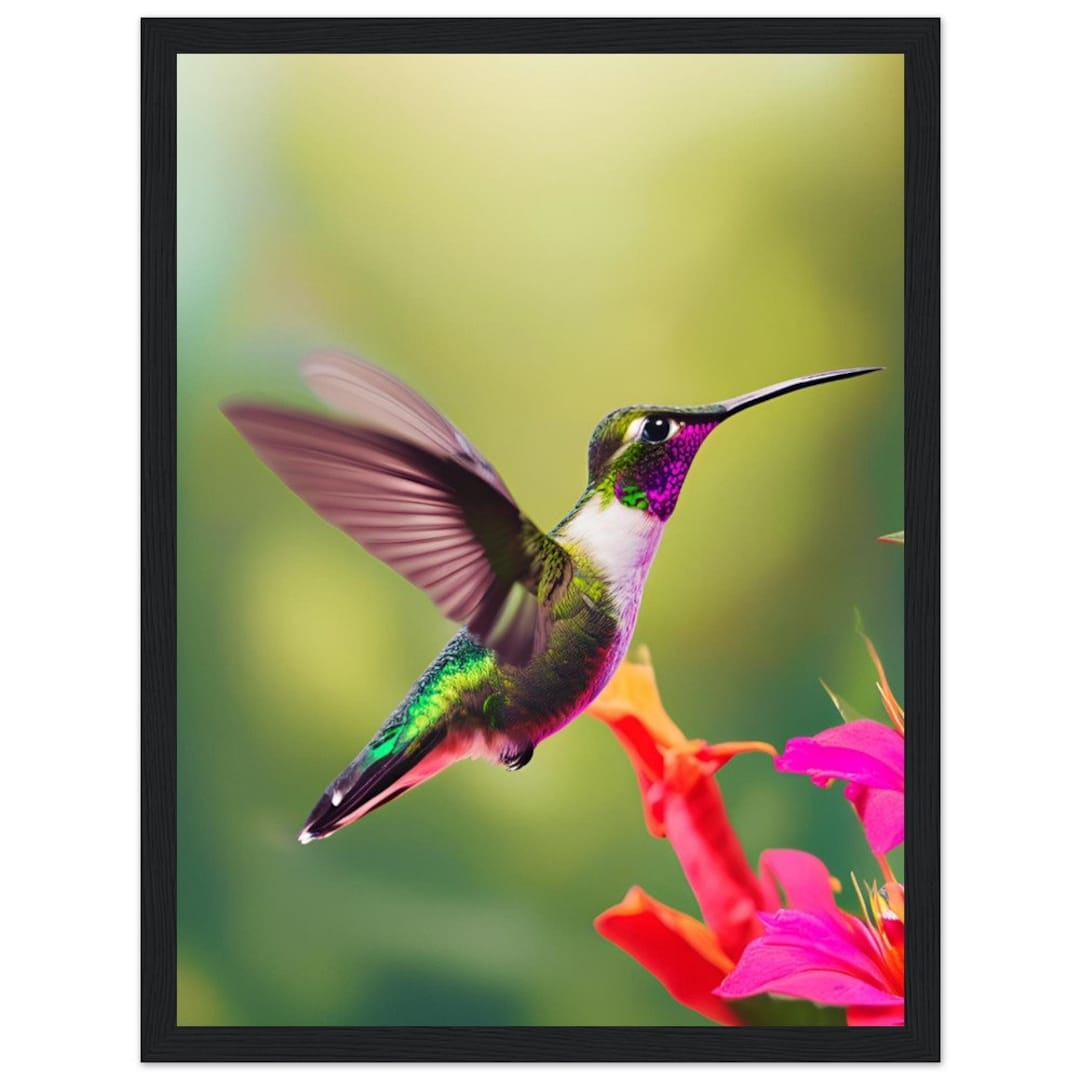 Elegant Hummingbird wooden Frame & Hanging Hardware Included Wall Art ...