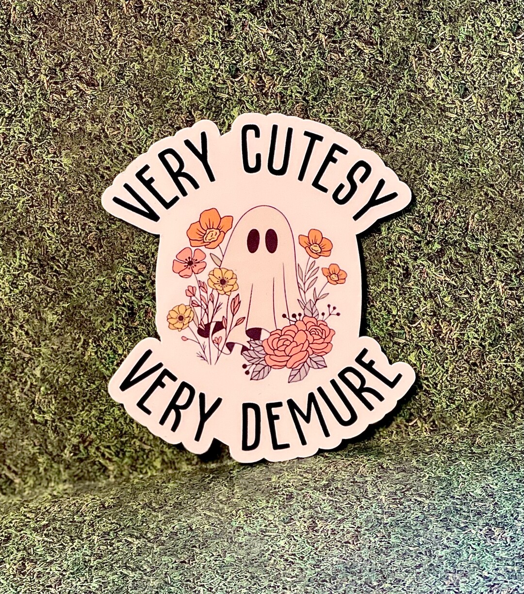 Very Cutesy Very Demure Ghost Waterproof Vinyl Sticker Decal - Etsy