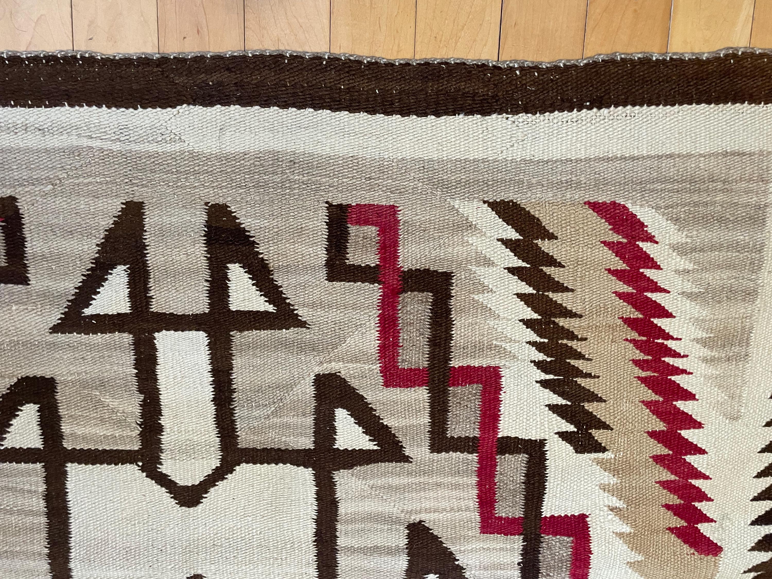 Vintage 1920's NAVAJO GANADO RED. 53" X 80". Hand Carded & Hand Spun ...