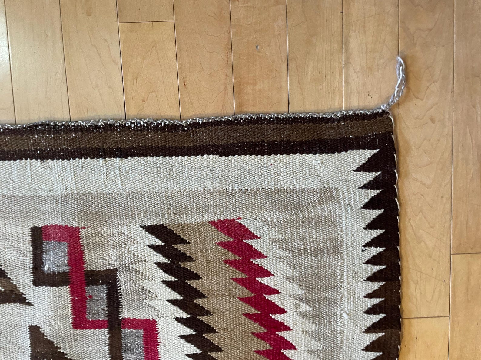 Vintage 1920's NAVAJO GANADO RED. 53" X 80". Hand Carded & Hand Spun ...