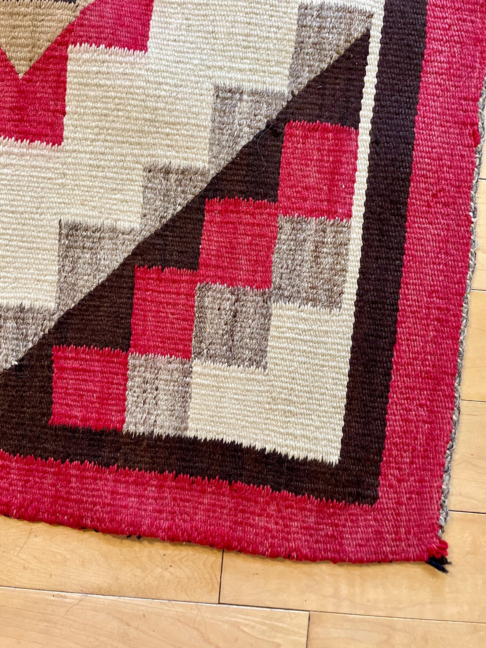 Navajo Ganado Red , C. 1930-40's. 41 1/4"x63 1/2". 3 Red Diamond Design ...