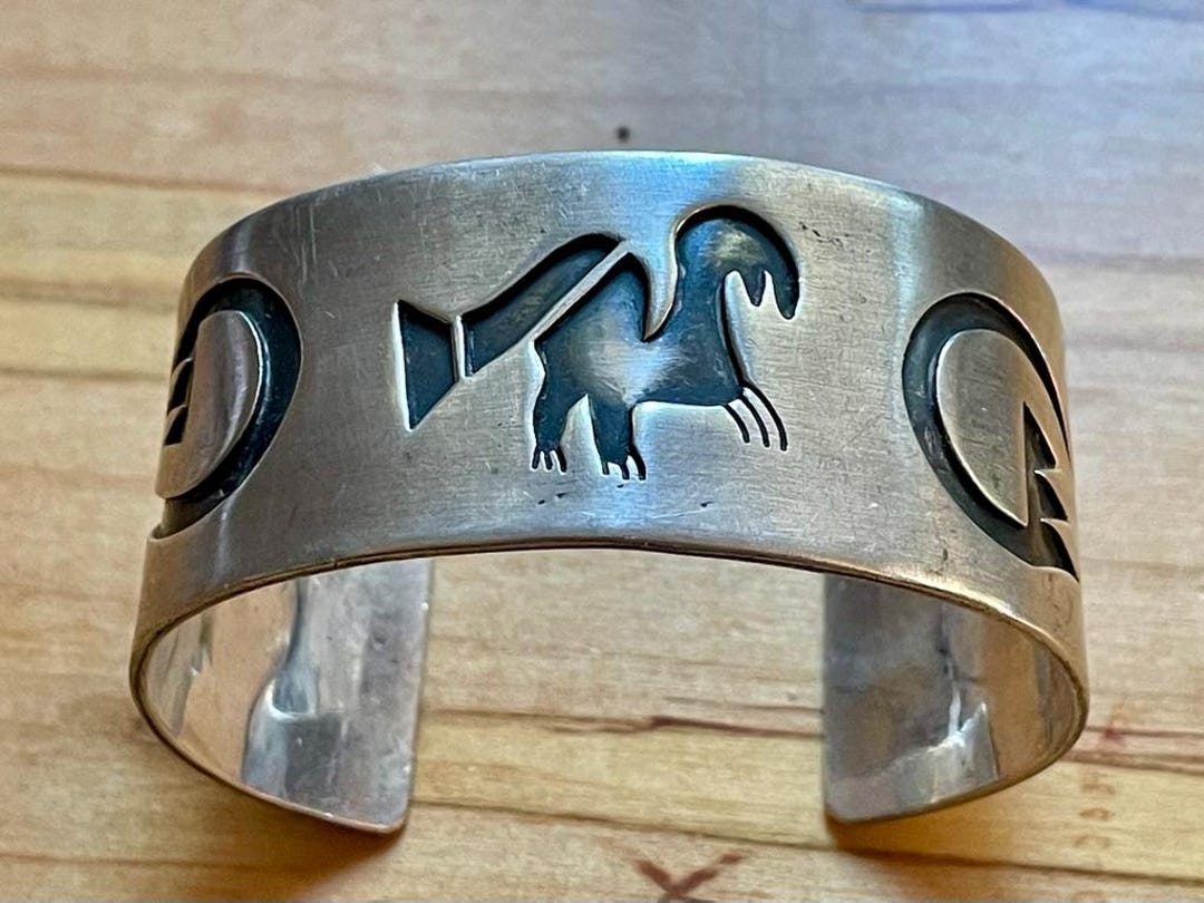 Vintage Navajo Sterling Silver Cuff, Cold Chisel Incising. .size 7 ...