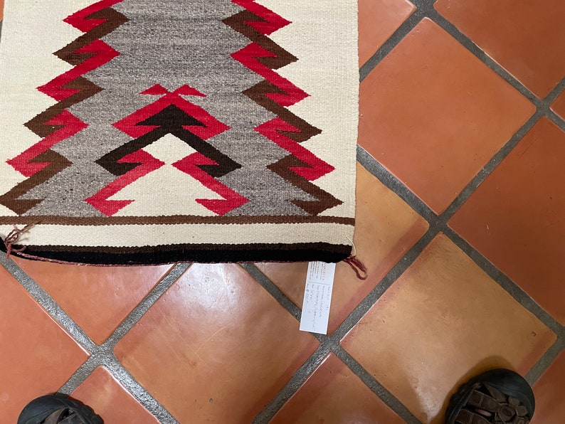Navajo Ganado, Lightning Bolt Design, Hand Spun Wool-rare, Late 20th ...