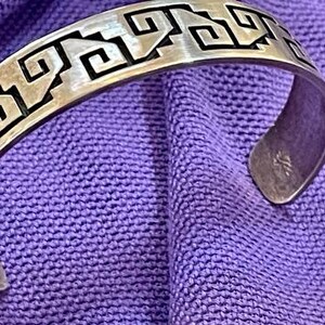 Hopi Sterling Silver Overlay Water Wave Cuff by Weaver Selina (1944 ...