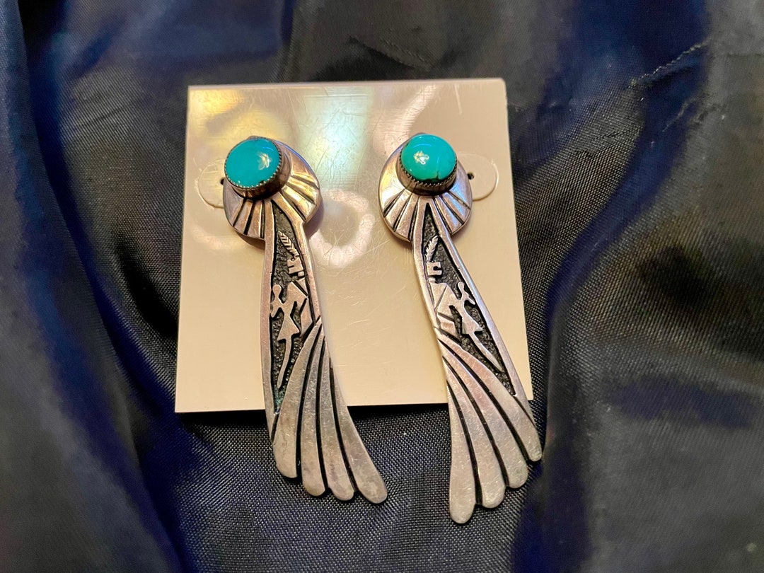 Navajo Award Winner Earrings by Robert Becenti Jr., Master Silversmith ...