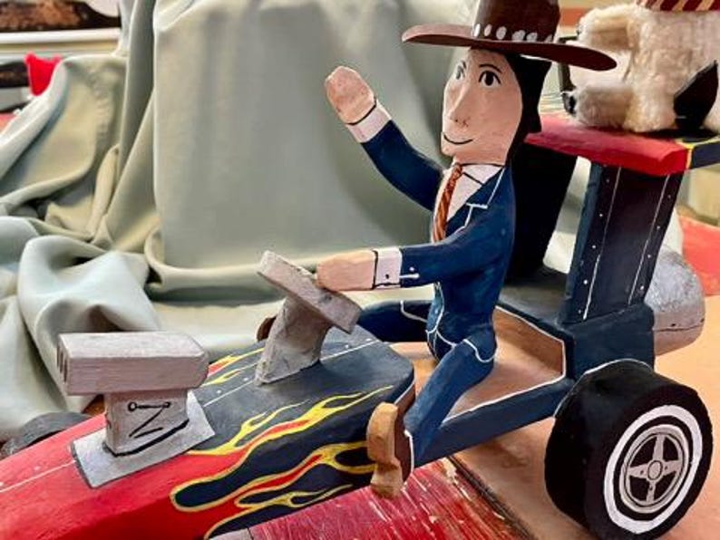 Navajo Folk Art by Delbert Buck. Signed. "hot Rod". 15" Long, 10" High ...