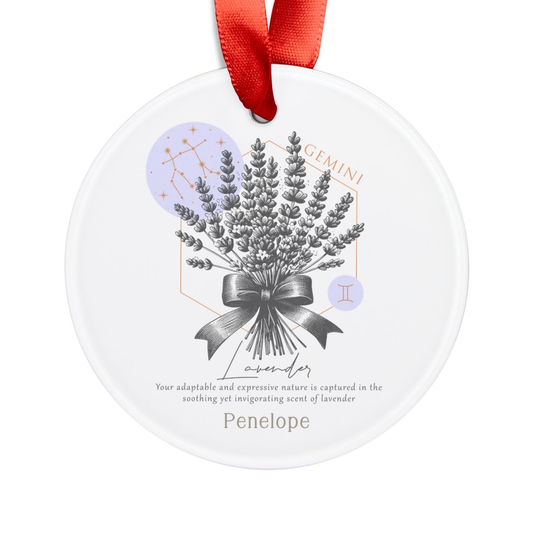Gemini Zodiac Sign Flower Lavender With Meaning,personalized With Name ...