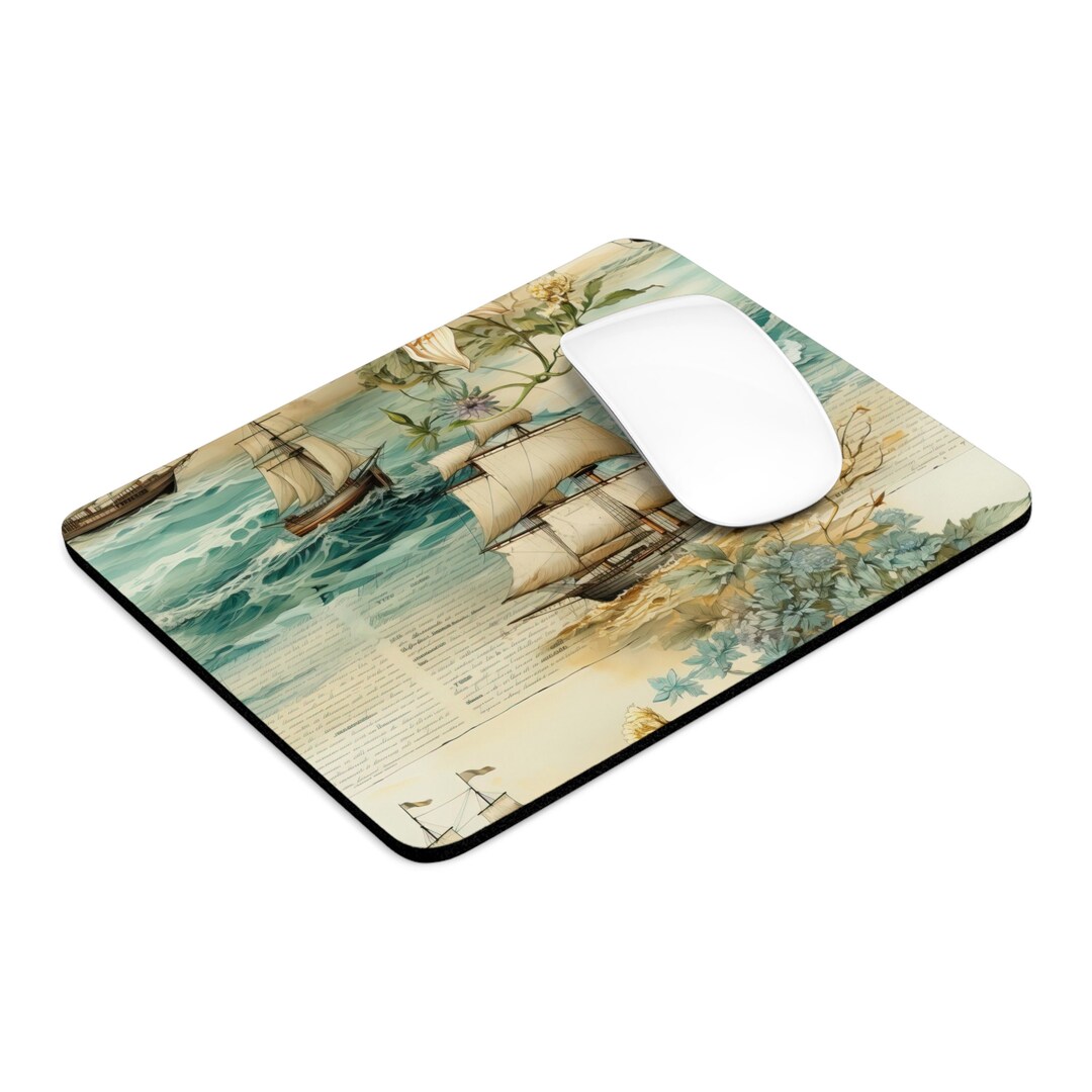 Retro Sea Side Mouse Padvintage Beach Side With Sail Boat - Etsy