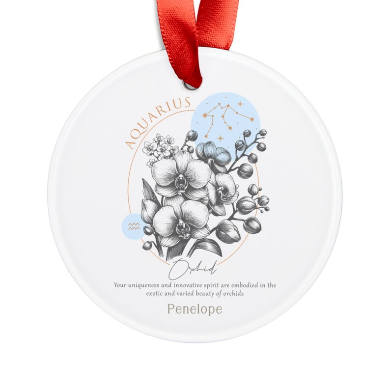 Aquarius Flower Sign Orchid With Meaning,personalized With Name ...