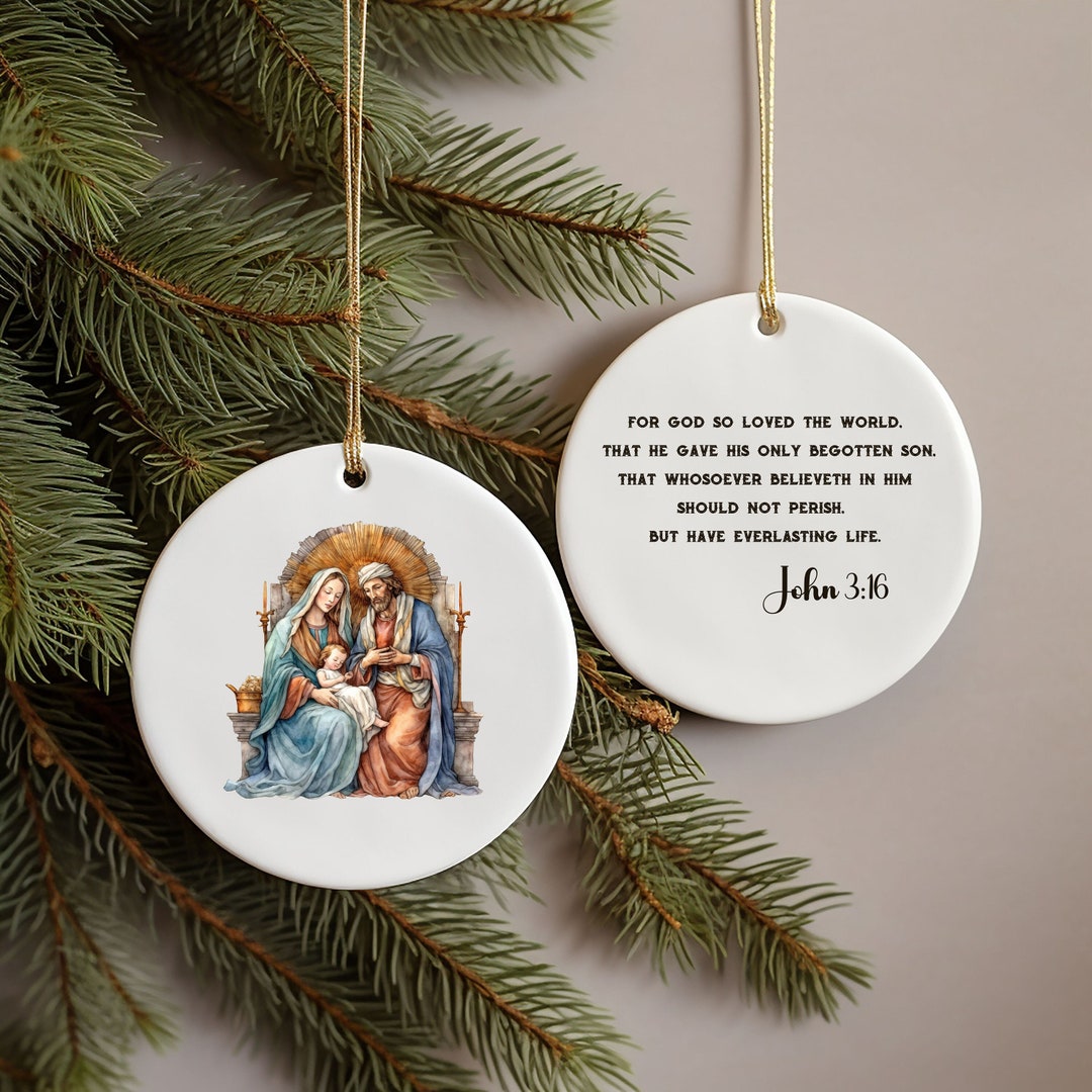 Nativity Scene Christmas Ornament, Manger Ornament, Tree Trimming ...