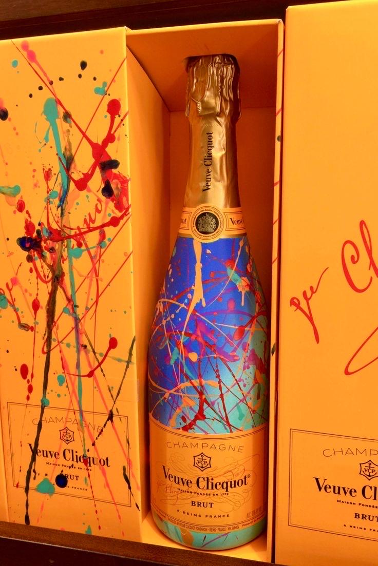 Custom Hand Painted Champagne Bottle Abstract Art - Etsy