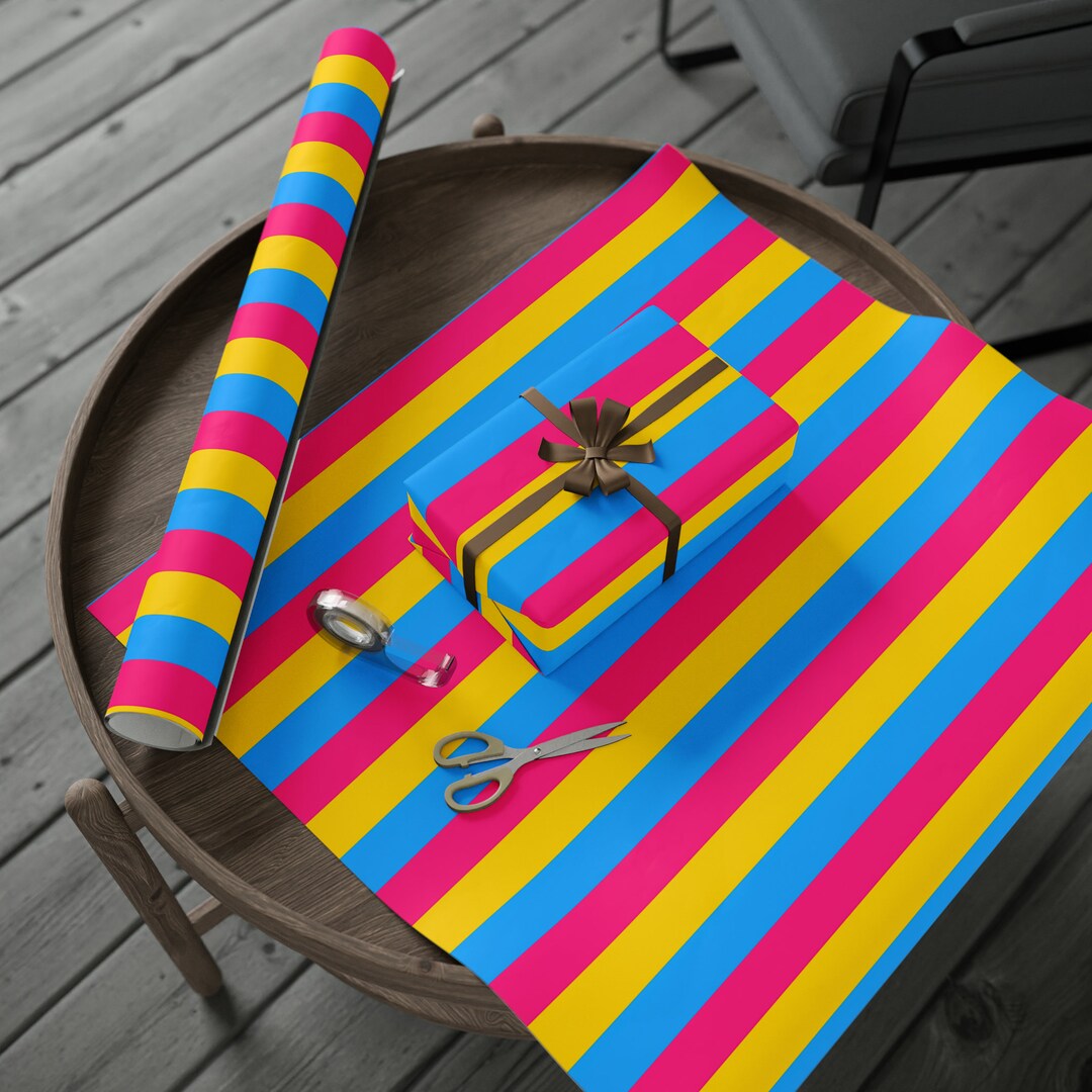 Pansexual Wrapping Paper Pan Flag Gift Wrap Pansexual Pride - Etsy