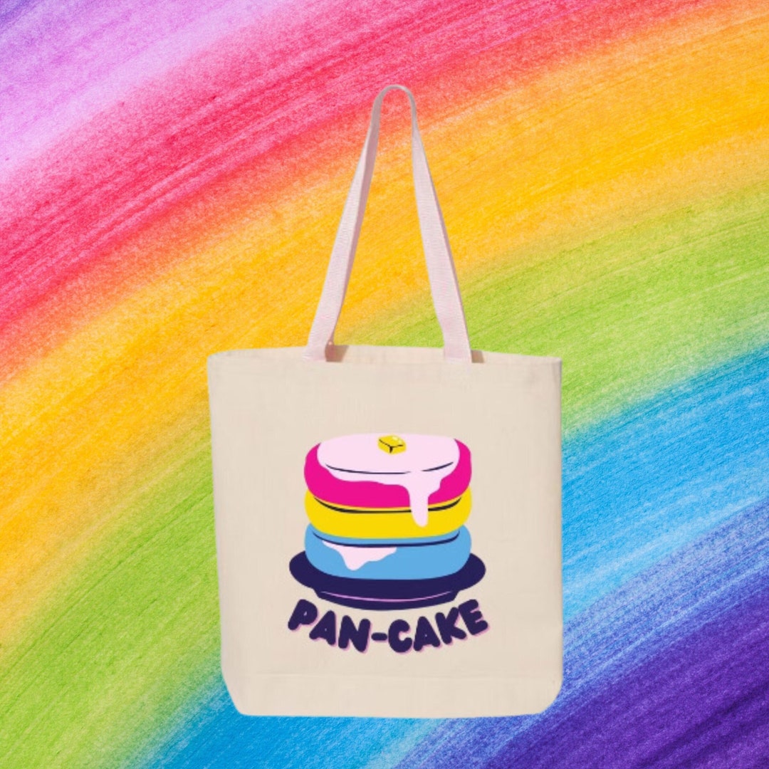 Pan-cake Pansexual Pride Canvas Tote Bag, Gift for LGBTQIA, Gift for ...