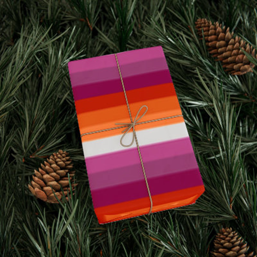 Lesbian Wrapping Paper, Lesbian Flag Gift Wrap, Lesbian Pride Wrapping ...