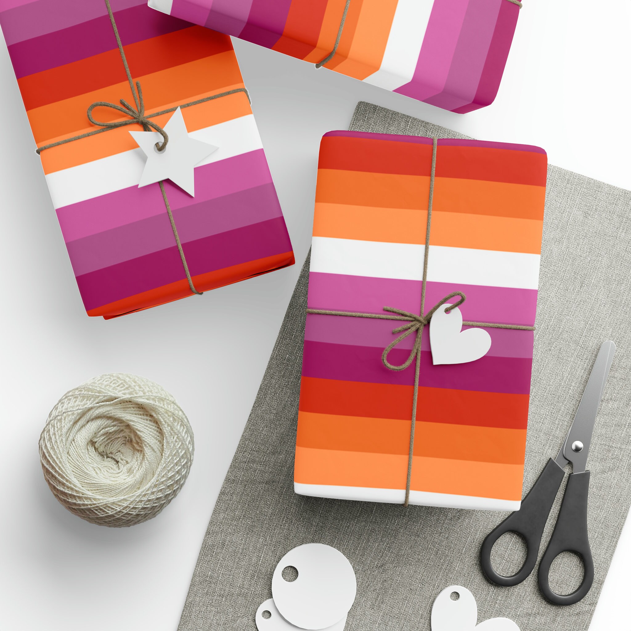 Lesbian Wrapping Paper, Lesbian Flag Gift Wrap, Lesbian Pride Wrapping ...