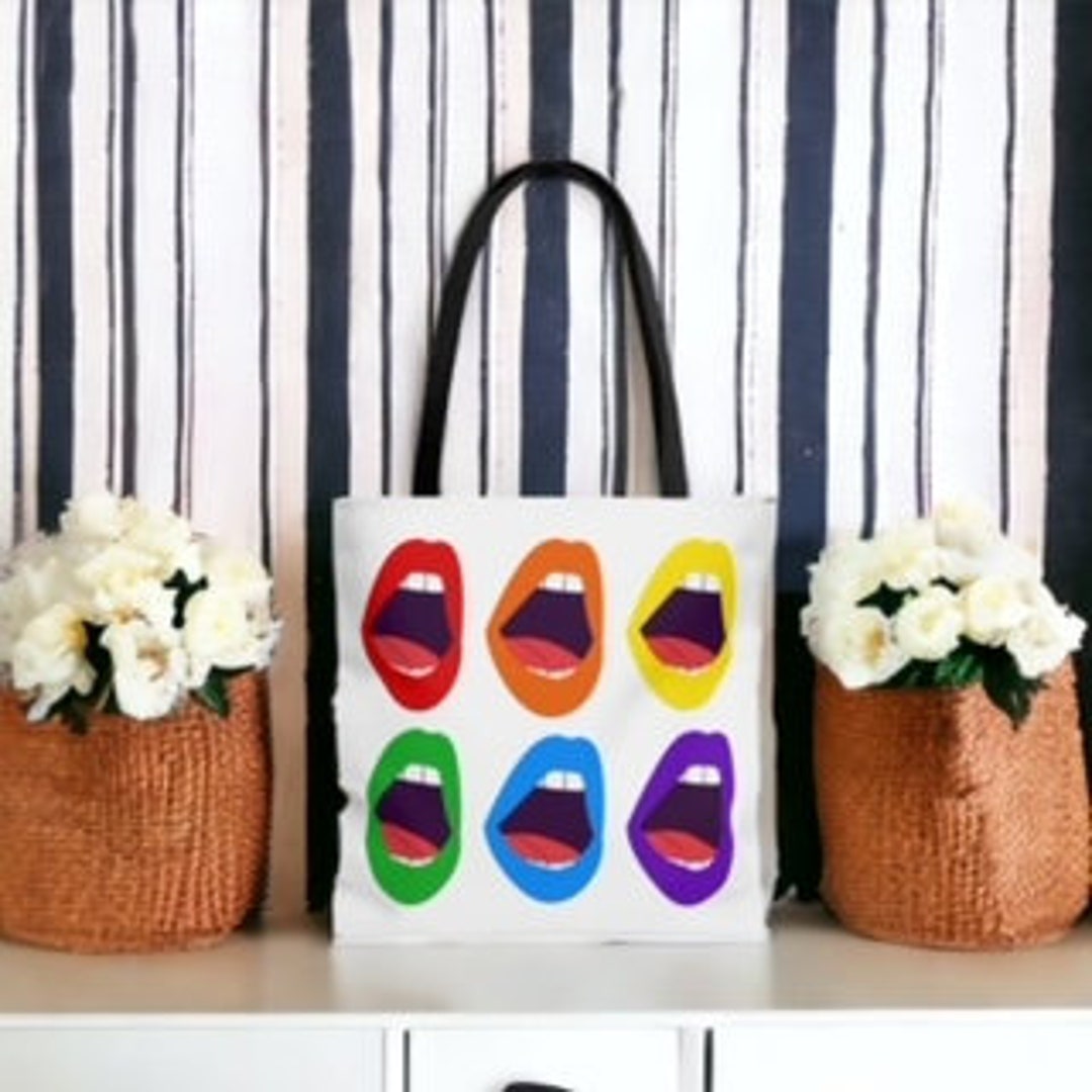 Rainbow Lips Tote Bag Gay Pride Tote Bag Gift for Gay - Etsy
