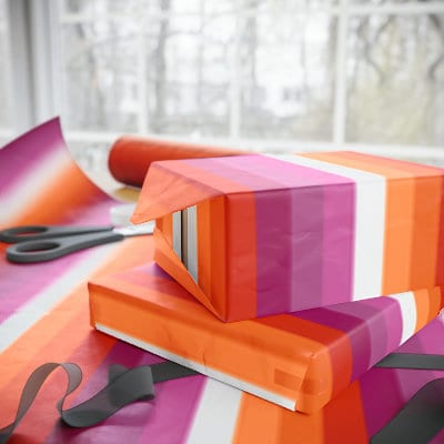 Lesbian Wrapping Paper, Lesbian Flag Gift Wrap, Lesbian Pride Wrapping ...