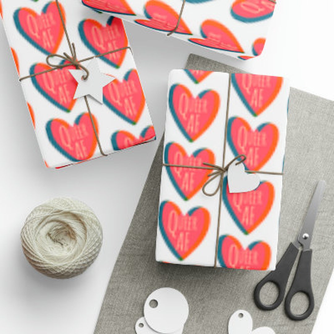 Queer AF Wrapping Paper, Queer Gift Wrap, Queer Funny Gift Wrap, LGBTQ ...