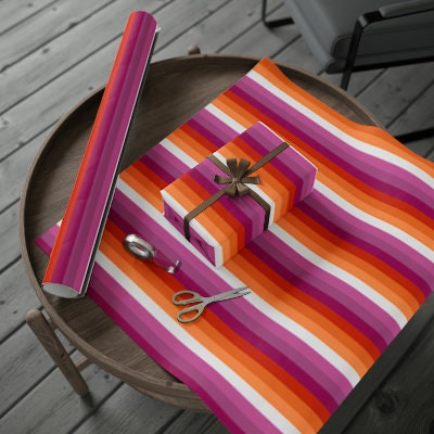 Lesbian Wrapping Paper, Lesbian Flag Gift Wrap, Lesbian Pride Wrapping ...