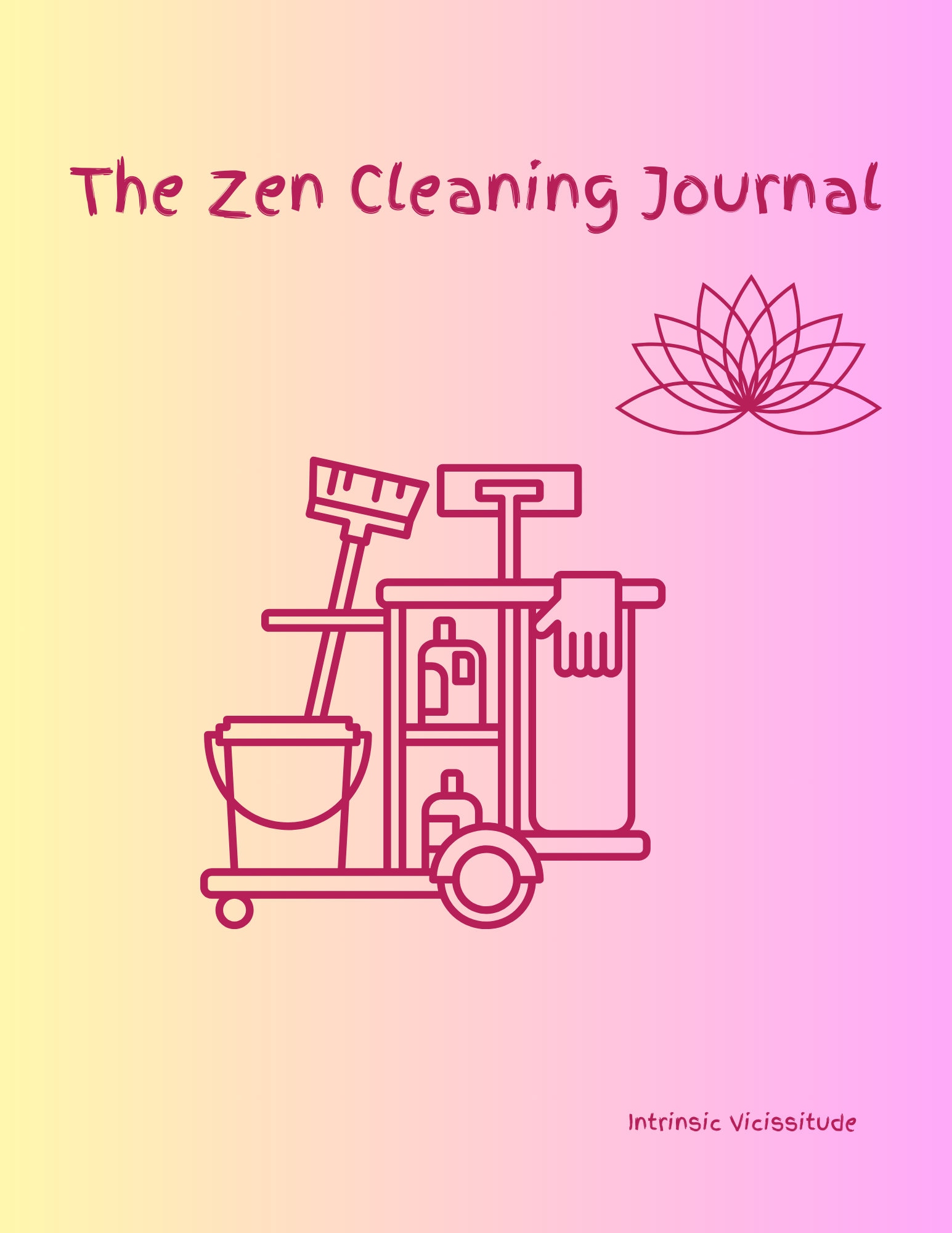 The Printable Zen Cleaning Journal With Yellow and Pink Cover - Etsy