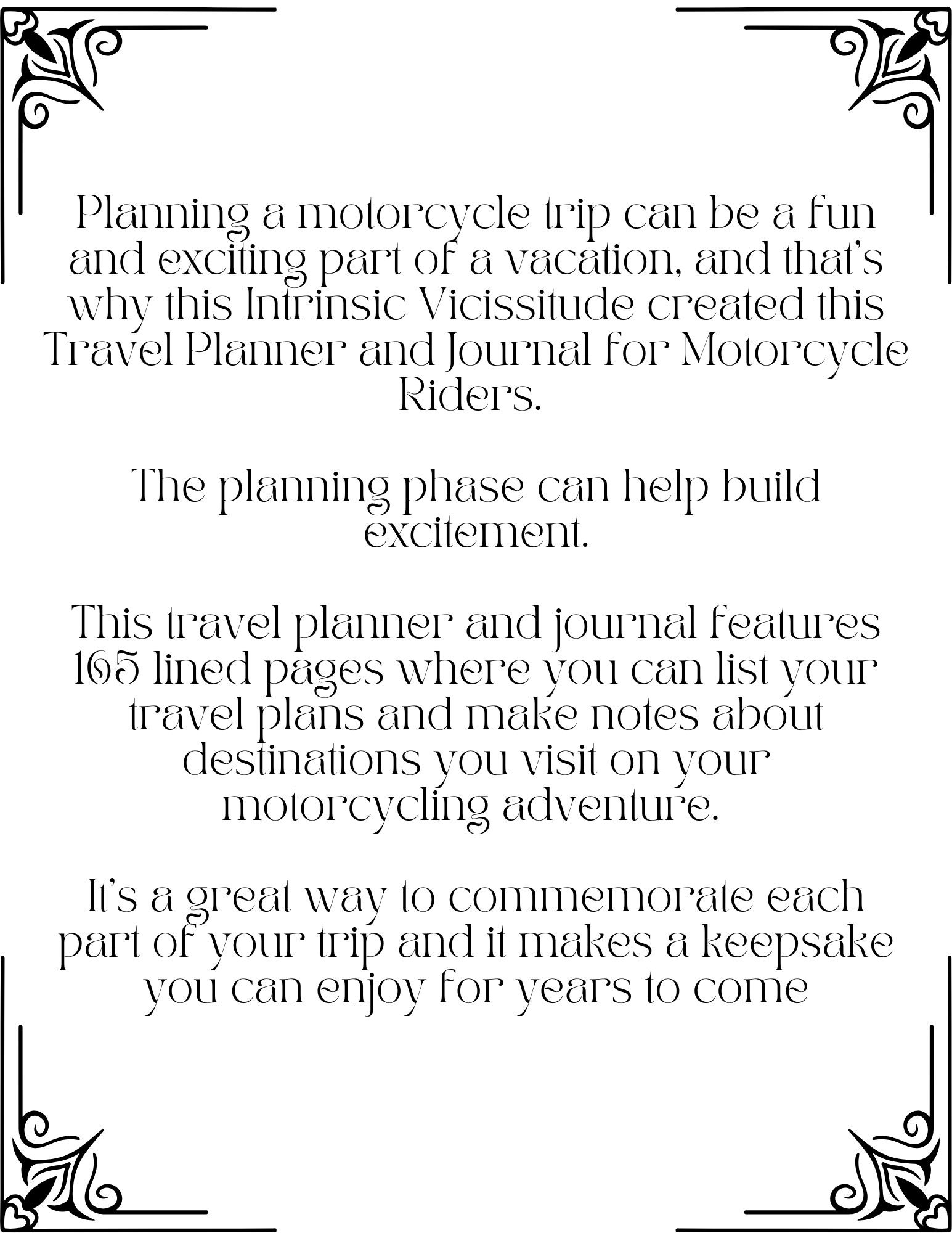 Printable Feel the Magic Motorcycle Rider's Travel Planner and Journal ...