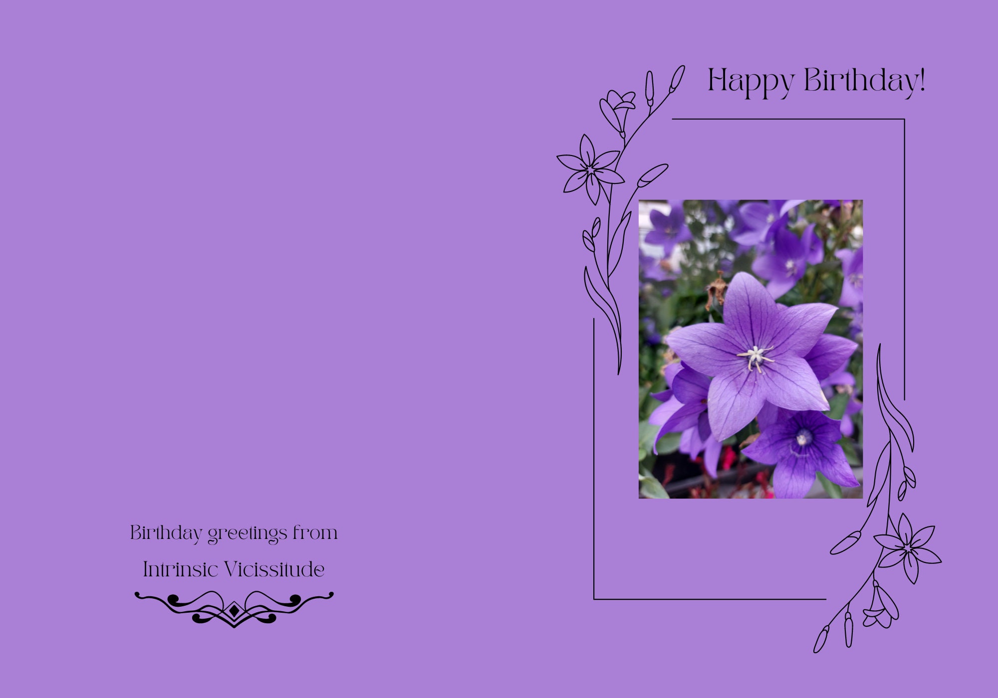 Digital Download Printable Lavender Floral Happy Birthday Card With ...
