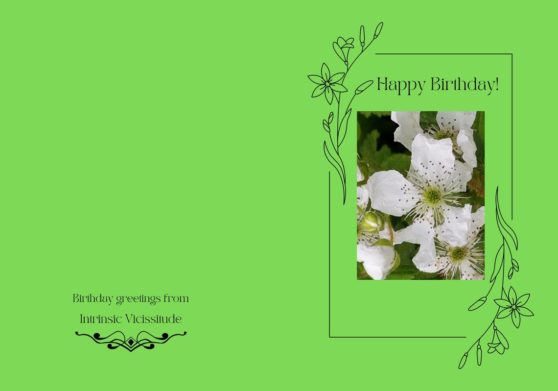 Digital Download Printable Bright Green Festive Birthday Card Blank ...
