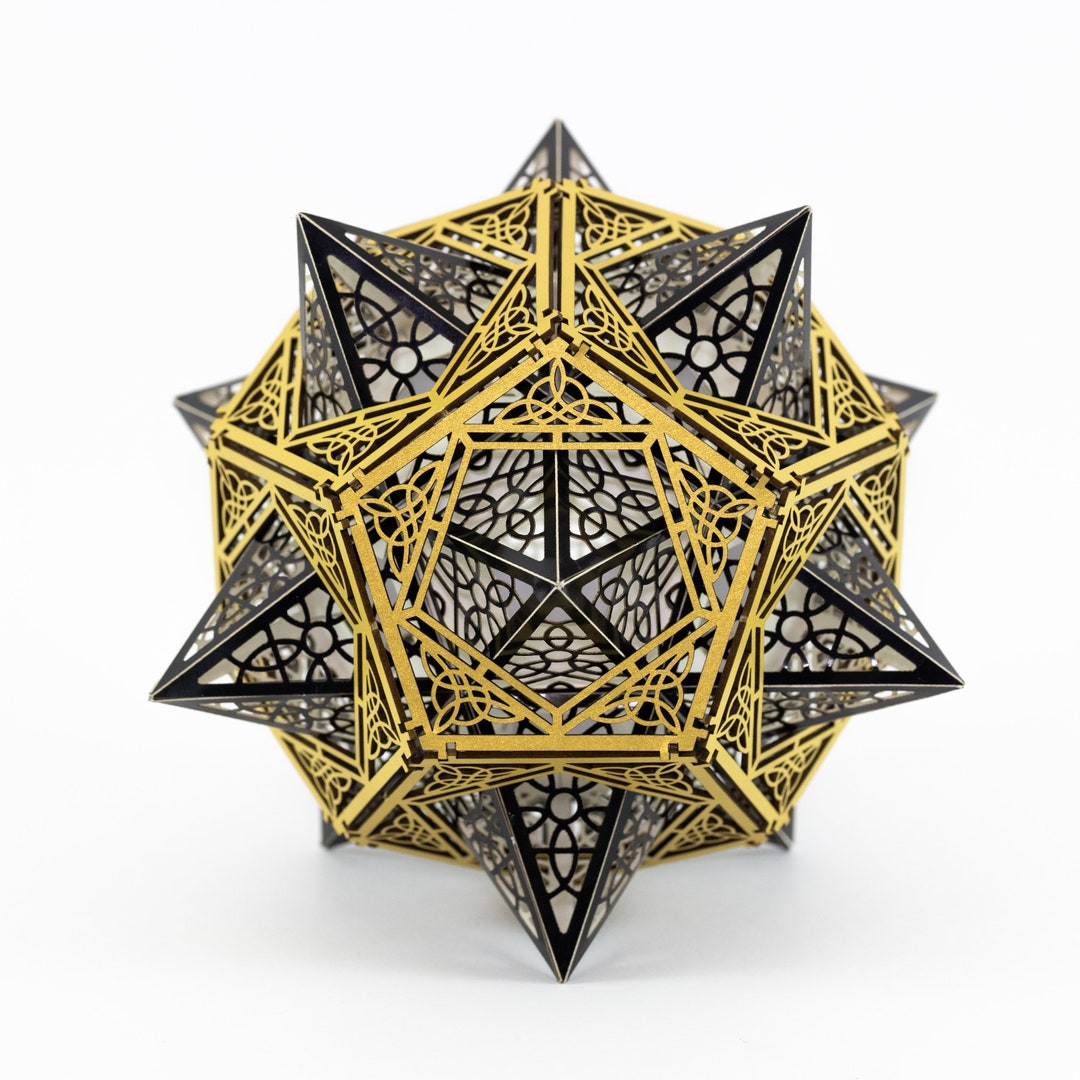 Combined Star Orb Model Kit in Black, Gold, Paper Craft Decoration ...