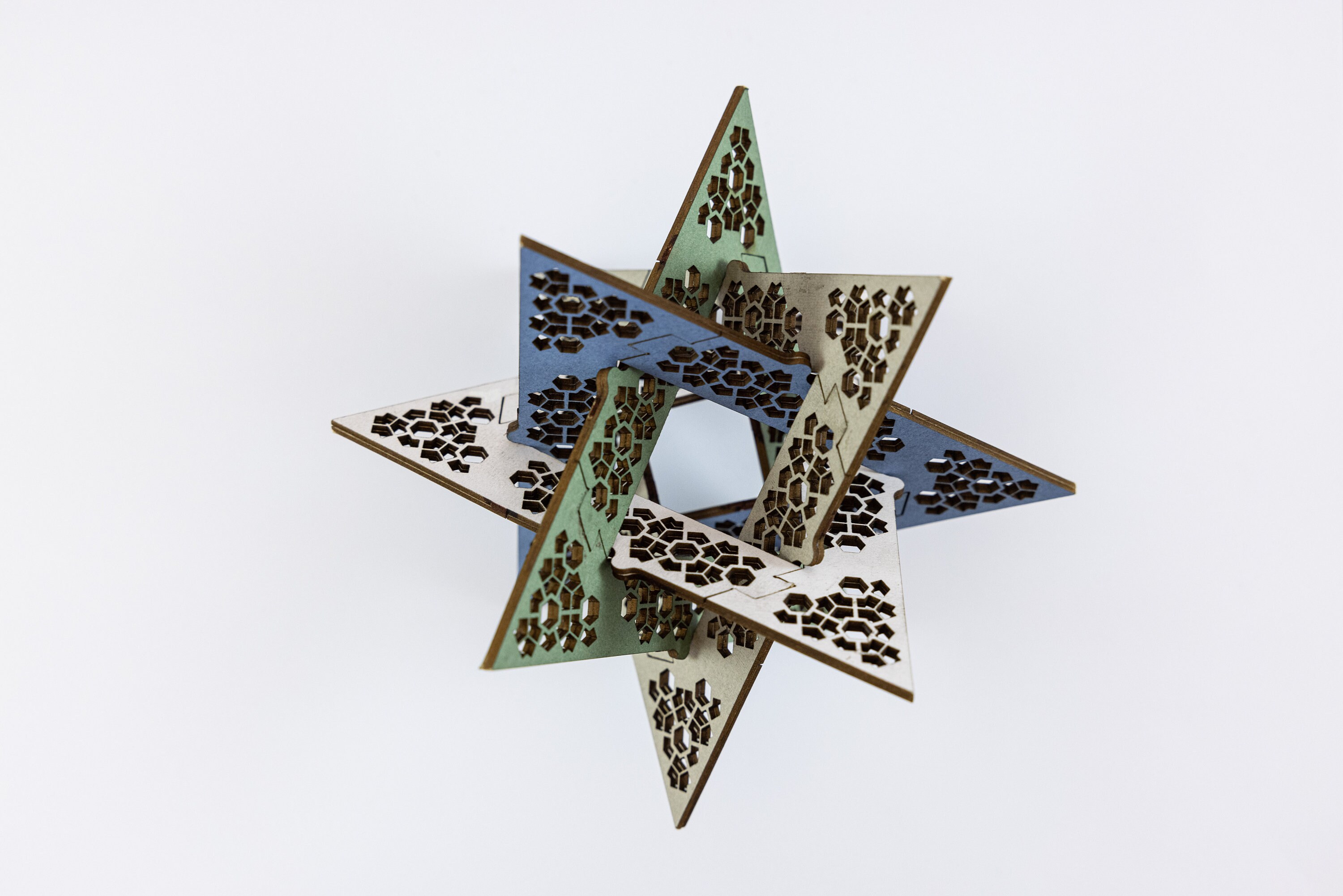 Interlocking Star Orb, Laser Cut Model Kit blue, Green, White, Grey - Etsy