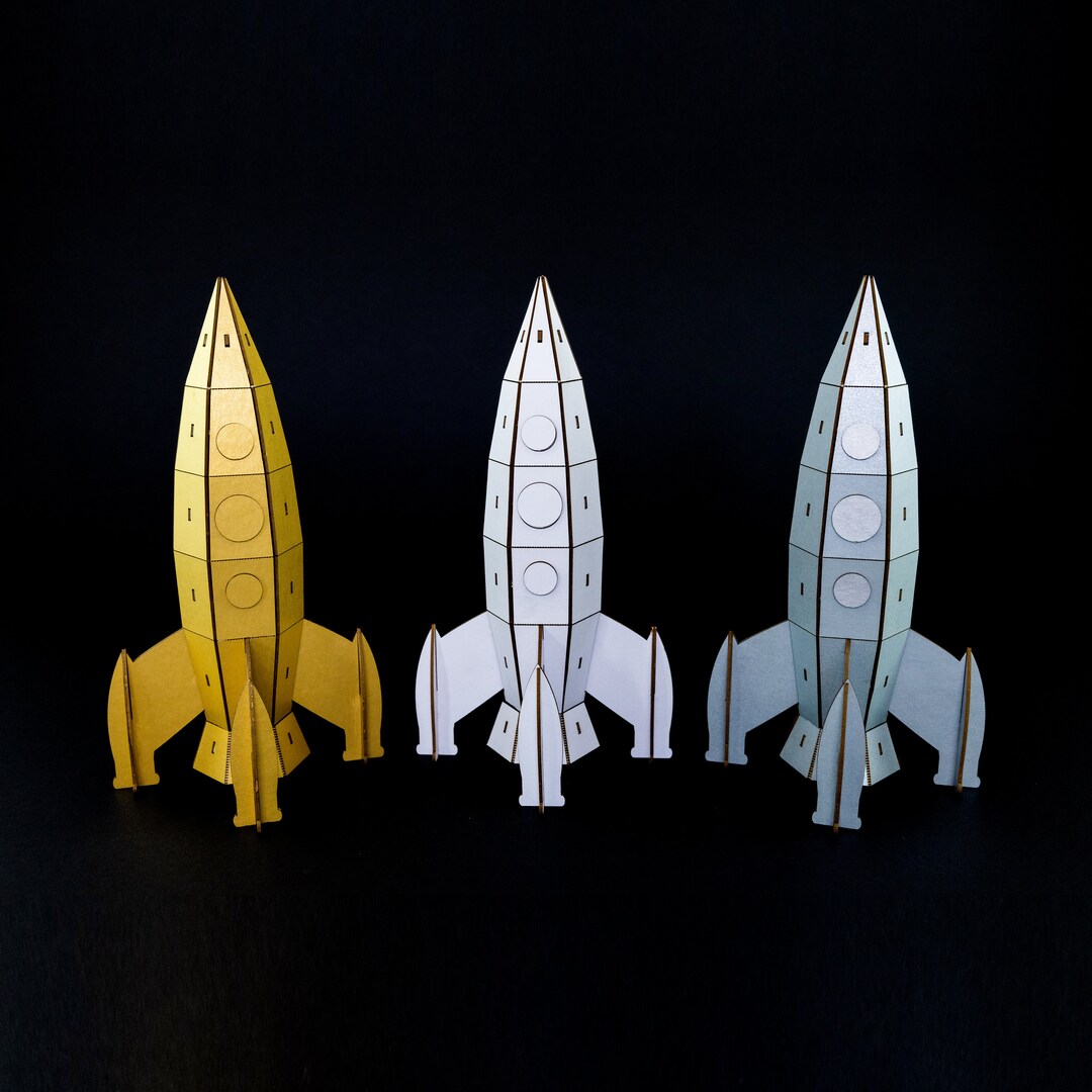Rocket Ship 3D Model Kit, Laser Cut, Unique Gift - Etsy