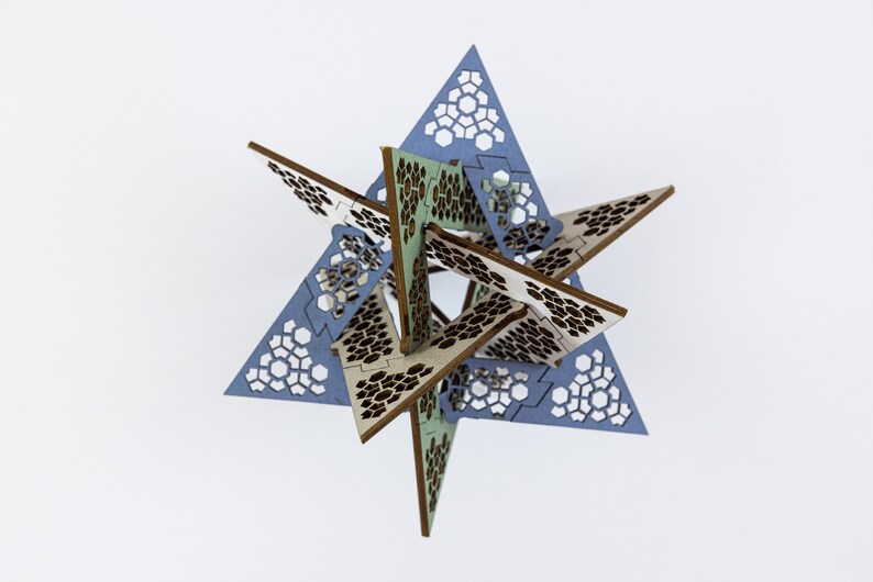 Interlocking Star Orb, Laser Cut Model Kit blue, Green, White, Grey - Etsy