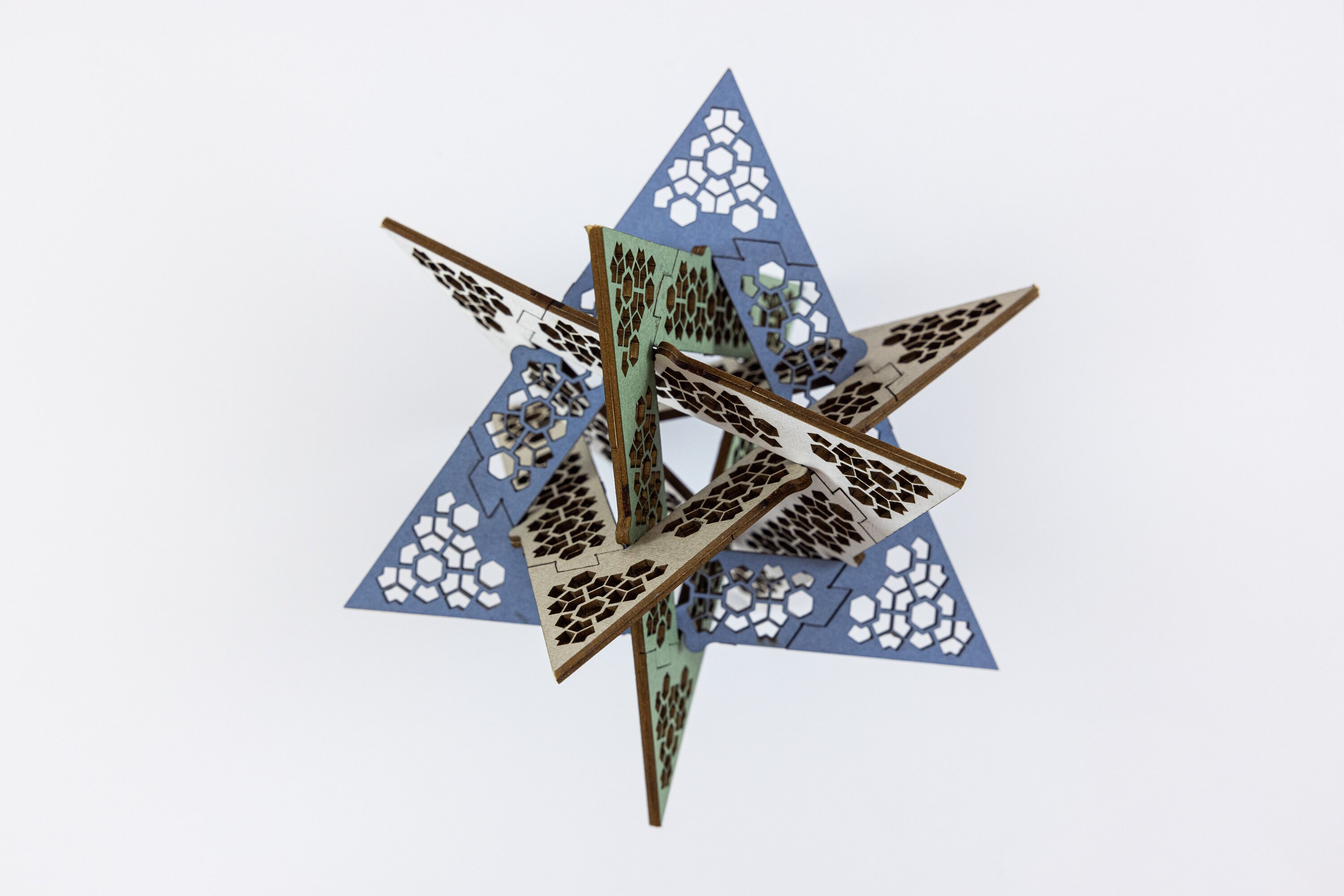 Interlocking Star Orb, Laser Cut Model Kit blue, Green, White, Grey - Etsy
