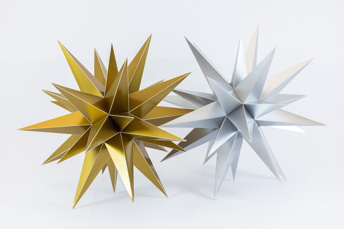 Moravian Star Model Kit [silver]. Build Size 10 Inches (25 Cm ...