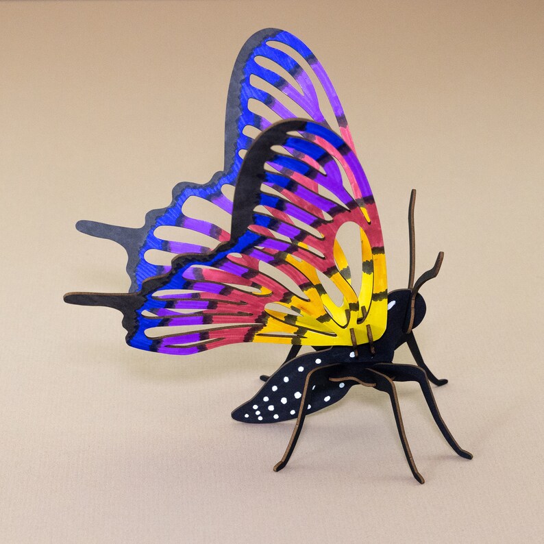 Butterflies Monarch and Swallowtail DIY 2 in 1 Model Kit, Laser Cut - Etsy