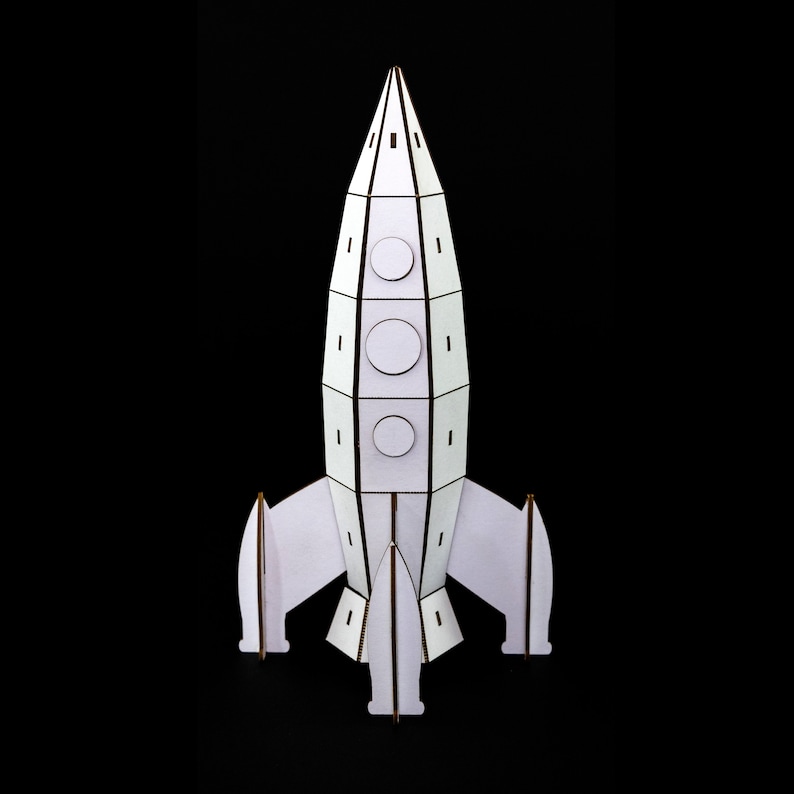 Rocket Ship 3D Model Kit, Laser Cut, Unique Gift - Etsy
