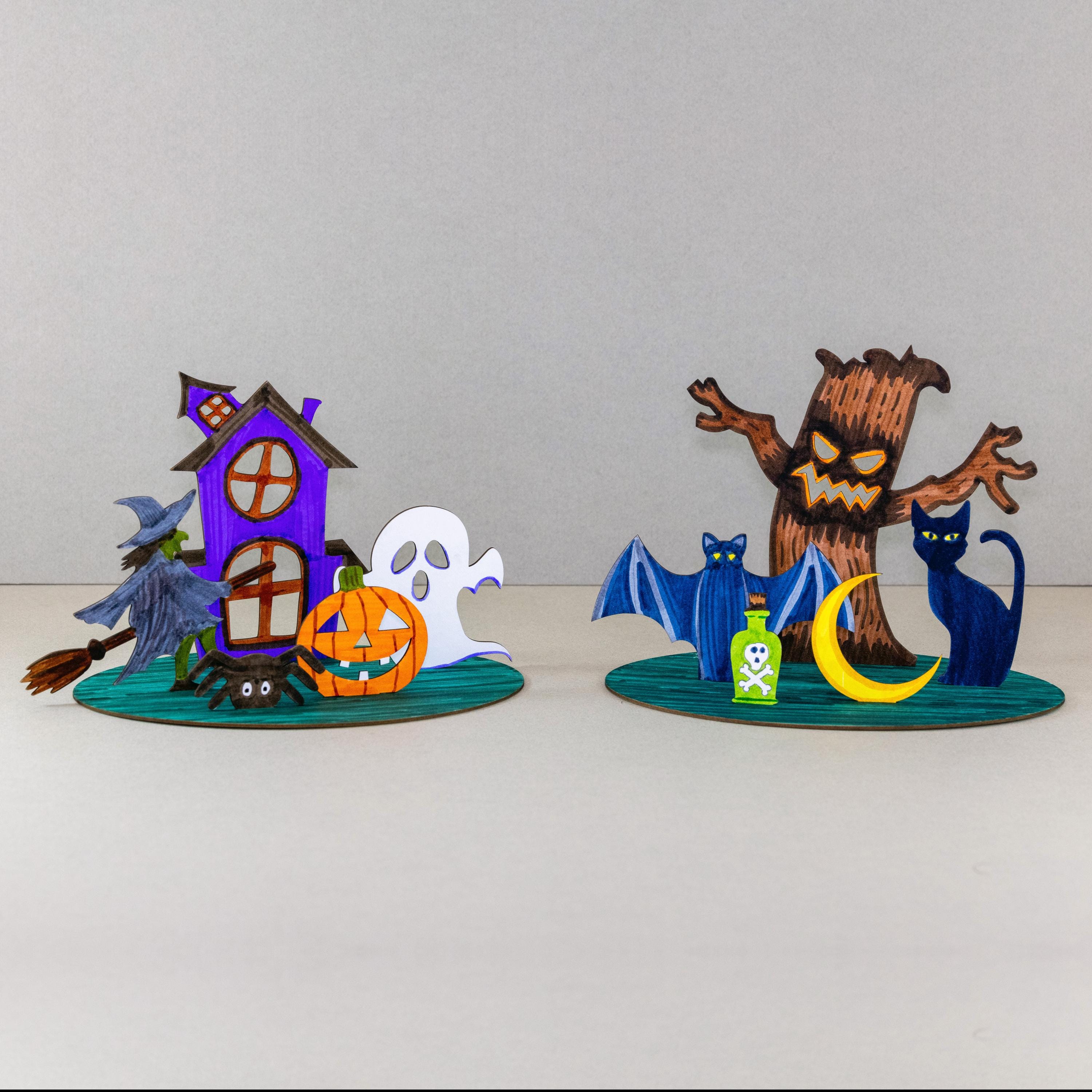Spooky Halloween Scenes Laser Cut Model Kit - Etsy
