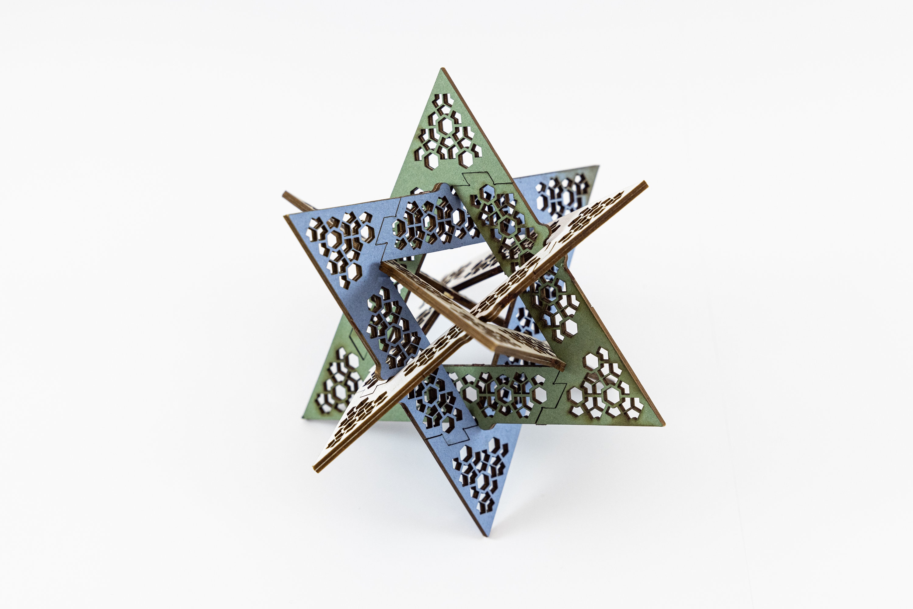 Interlocking Star Orb, Laser Cut Model Kit blue, Green, White, Grey - Etsy