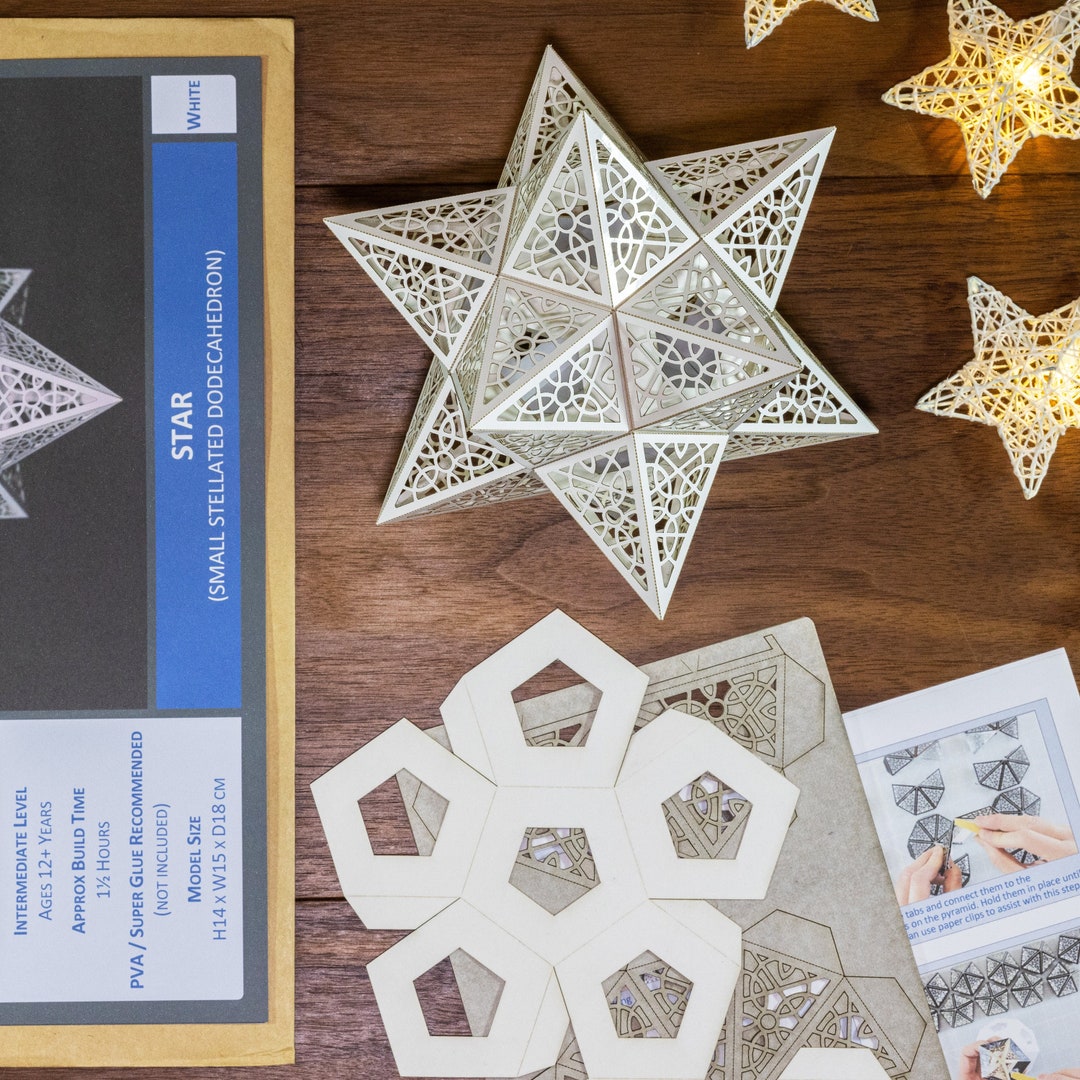 Star Model Kit white. Stellated Dodecahedron. Paper Craft - Etsy
