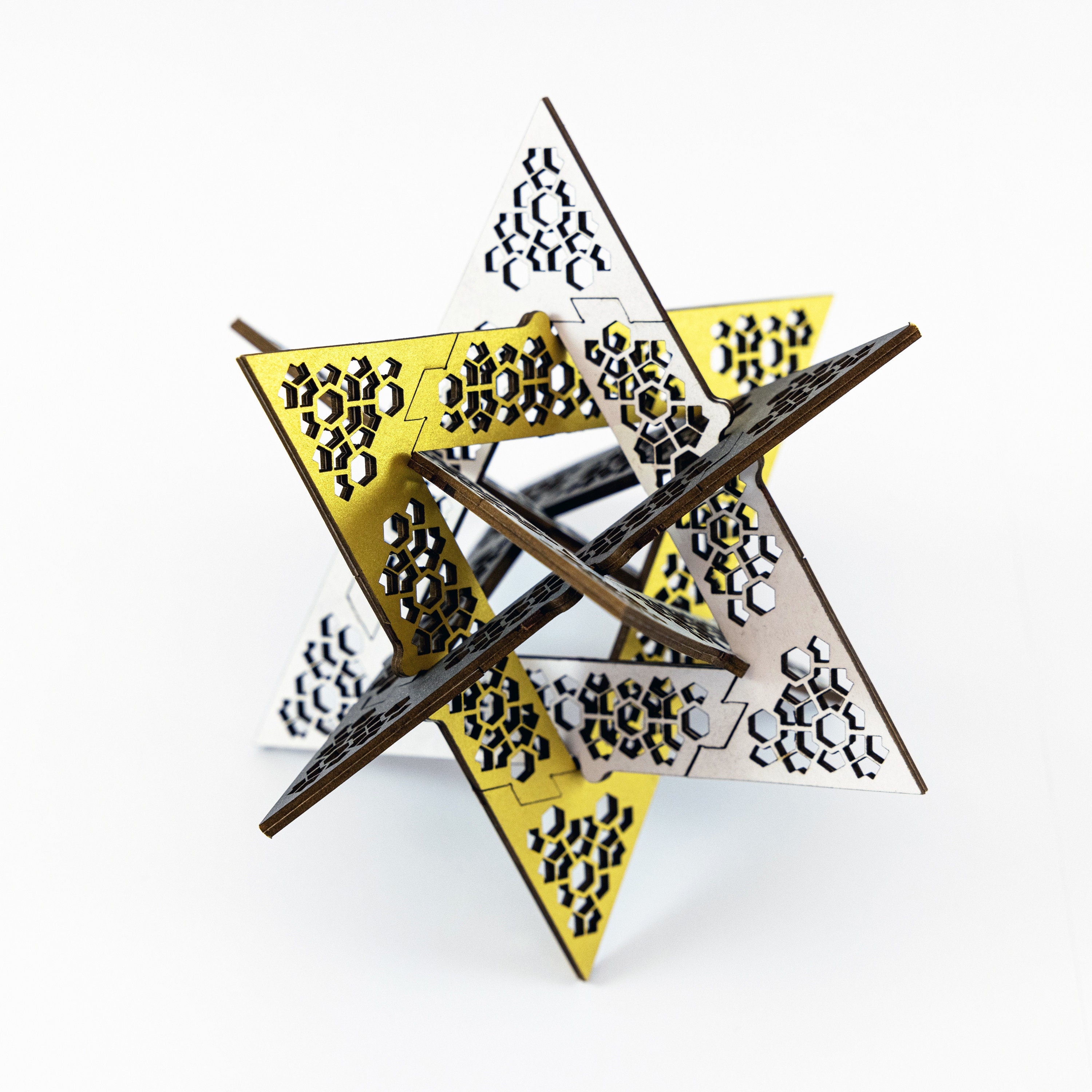 Interlocking Star Orb, Laser Cut Model Kit gold, Silver, Black, White ...