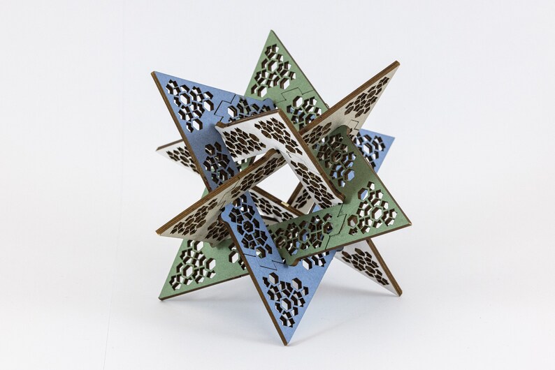 Interlocking Star Orb, Laser Cut Model Kit blue, Green, White, Grey - Etsy