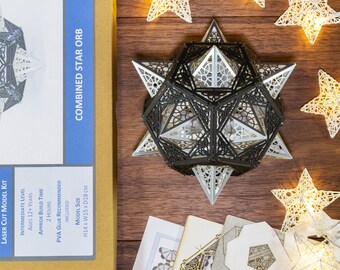 Interlocking Star Orb Laser Cut Model Kit blue Green - Etsy