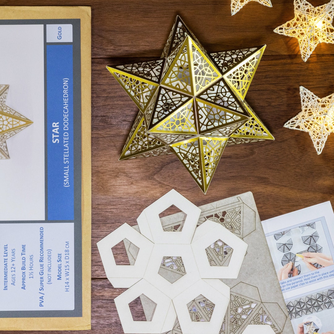 Star Model Kit gold. Stellated Dodecahedron. Paper Craft - Etsy