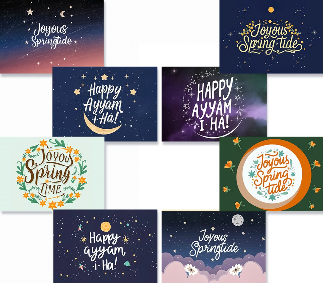 Springtide - 8 Pack Ayyam-i-ha Cards (print at Home) - Etsy