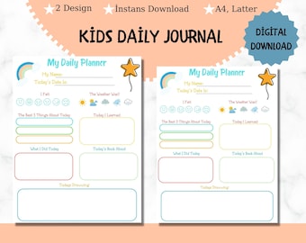 Kids Daily Journal Printable, Journal for Kids, Diary for Children ...