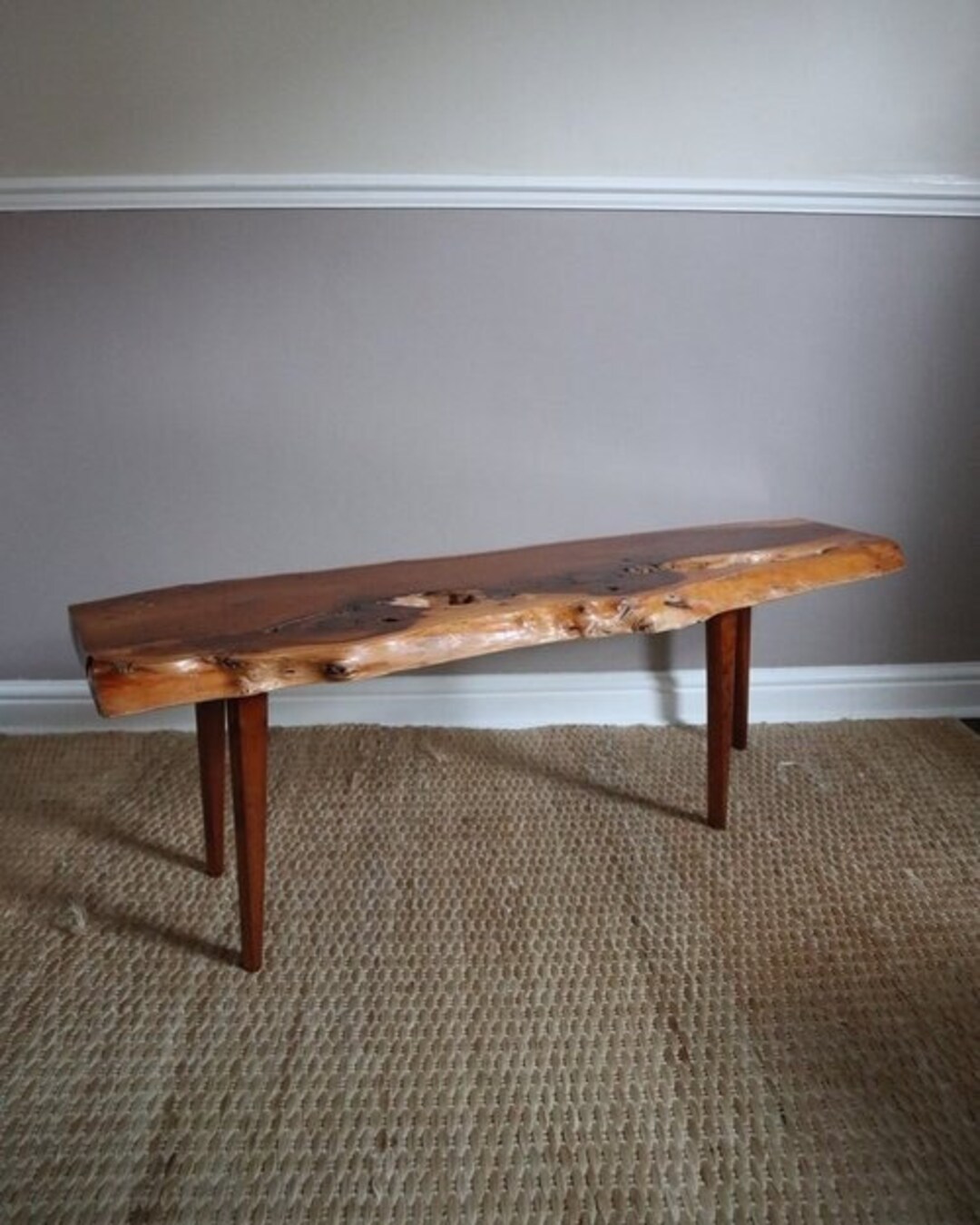Live Edge Yew Wood Coffee Table by Reynolds of Ludlow, 1970s - Etsy