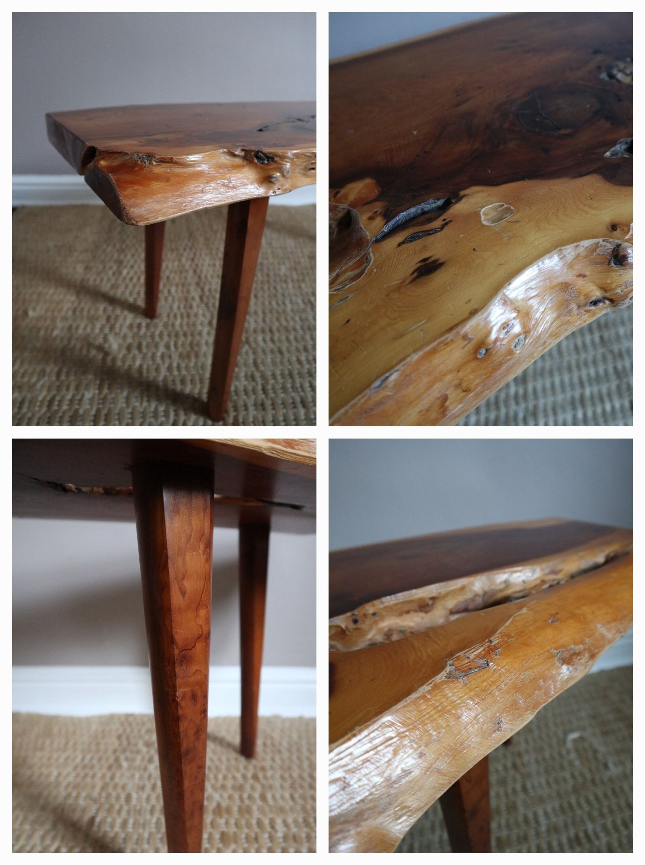 Live Edge Yew Wood Coffee Table by Reynolds of Ludlow, 1970s - Etsy