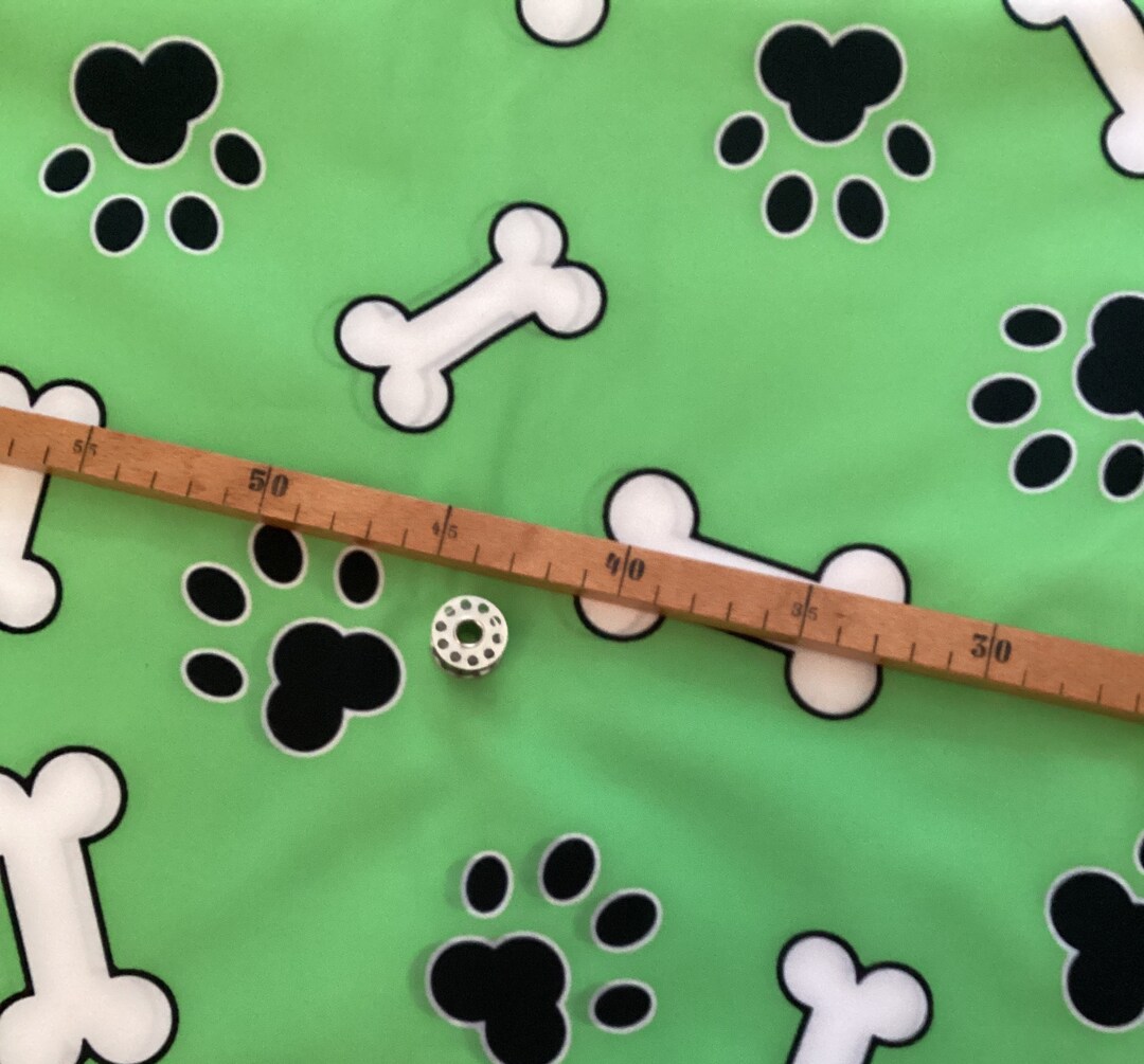 Winter Softshell Paws Bones Dogs Digital Print Water-repellent Green ...