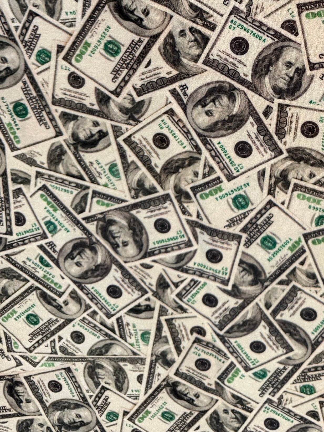 50 Cm Fake Dollar Cash Notes Money / Fabric Summer Sweat / French Terry ...