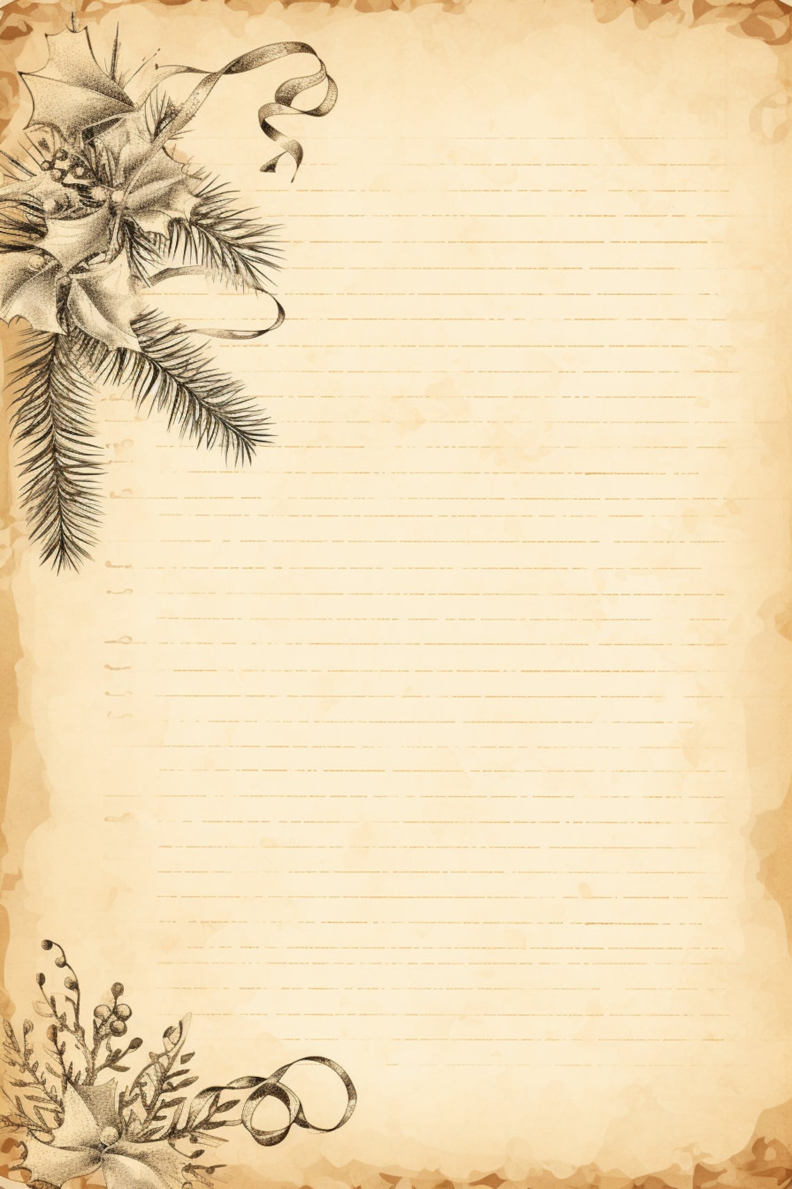 10 Vintage Christmas Parchment Paper Digital Images! - Etsy